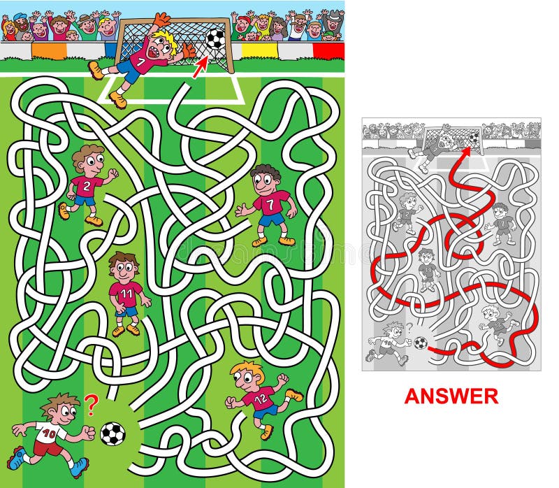 Labyrinthe 5 Avec Joueur De Football Illustration de Vecteur ...