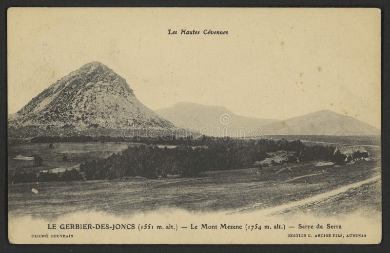 Le Gerbier-des-Joncs (1551 M. Alt.) - Le Mont Mezenc (1574 M. Alt Stock ...
