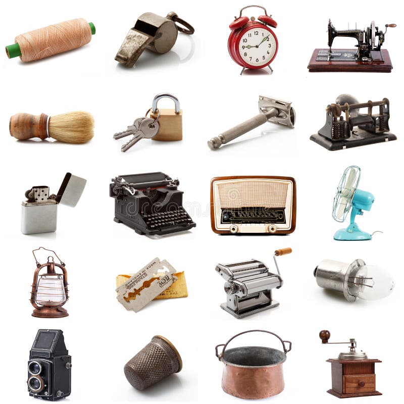 Collection D'objets De Vintage Photo stock - Image du trame, choix ...