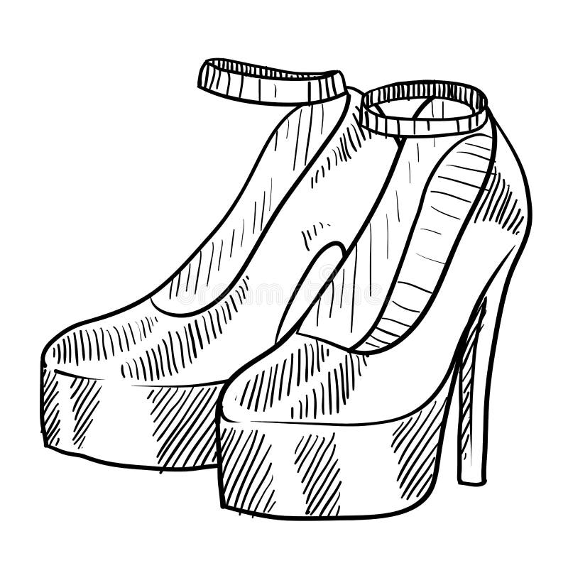 Chaussures De Talon Haut De Croquis De Main Illustration de Vecteur ... Chaussures De Talon Haut De Croquis De Main Illustration de Vecteur ...