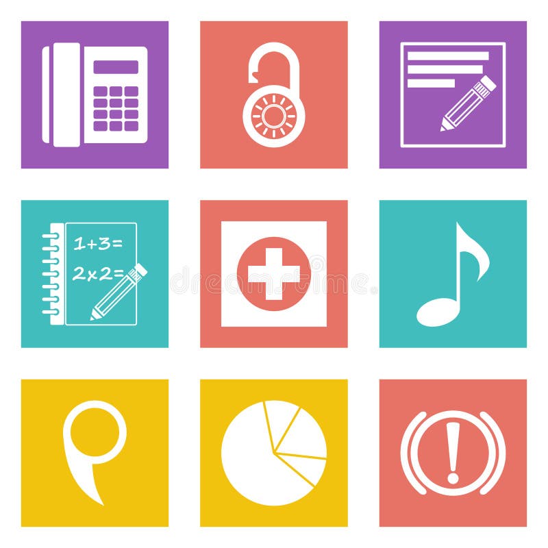 Le Icone Di Colore Per Web Design Hanno Messo 36 Illustrazione ...