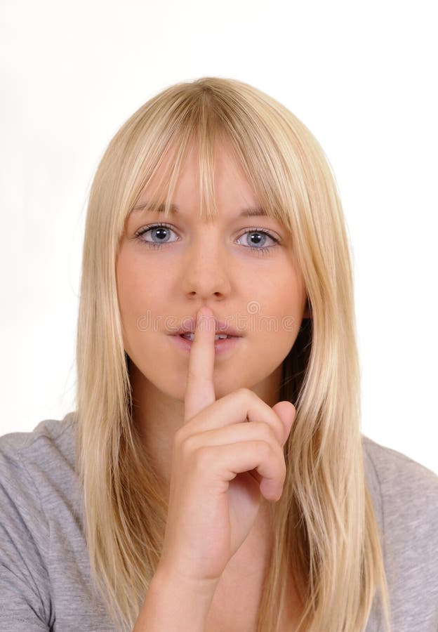 Le Joli Femme Demande Le Calme Photo stock - Image du calme ...