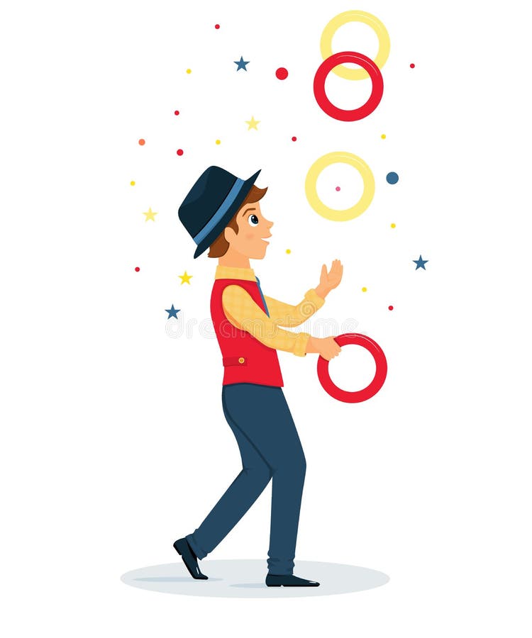 Le Jongleur Exécute Un Tour De Cirque Illustration de Vecteur ...