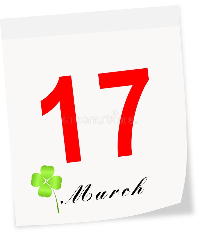 Le Jour De St Patrick Le 17 Mars. Page De Calendrier. Illustration ...