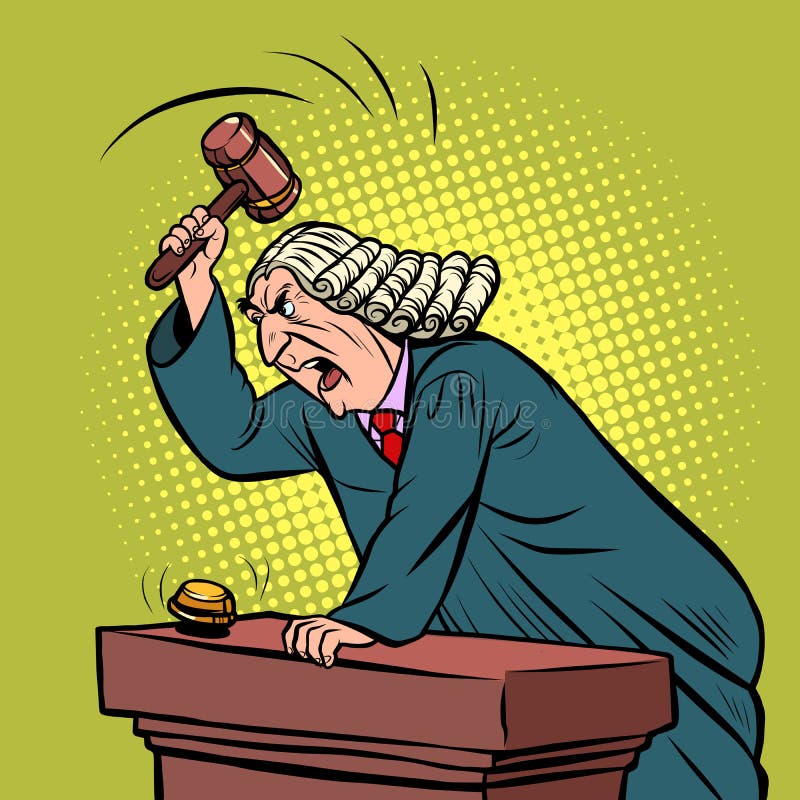 Le Juge De Manteau Juge Dans La Salle Daudience Illustration De