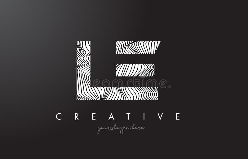 LE L E Letter Logo with Zebra Lines Texture Design Vector. Stock Vector ...