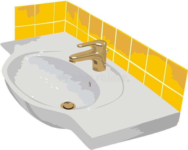 Le Lavabo. La Salle De Bains Illustration de Vecteur - Illustration du ...