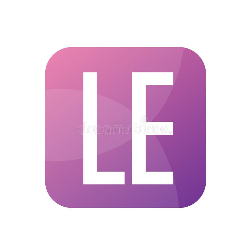 LE Letter Logo Design with Simple Style Stock Vector - Illustration of ...