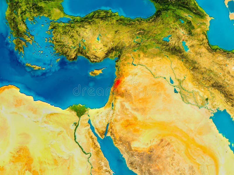 Le Liban Sur La Carte Physique Illustration Stock - Illustration du ...