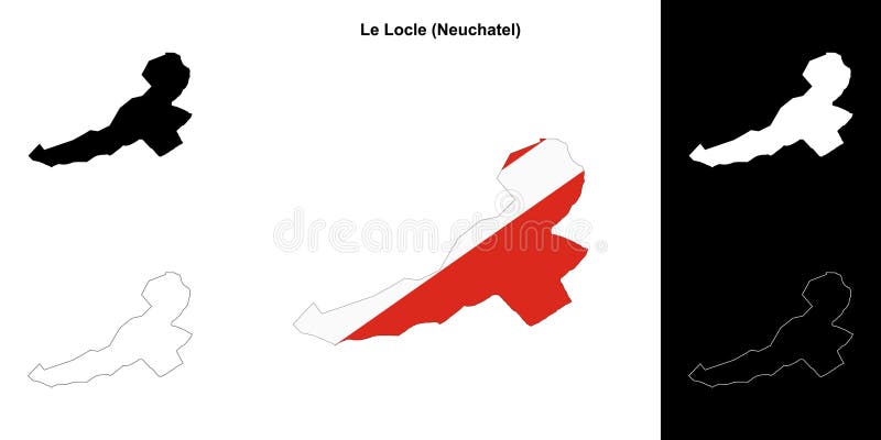 Le Locle outline map stock vector. Illustration of locle - 335025010