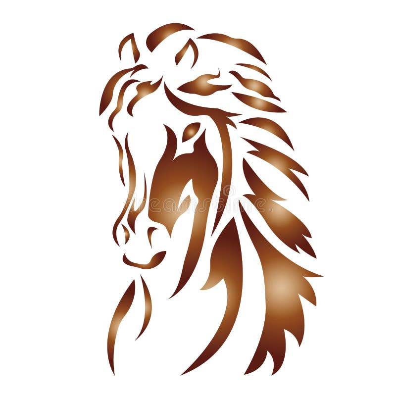 Le Logo De Cheval Est Peint Noir Sur Un Fond Blanc Cheval Animal De ...