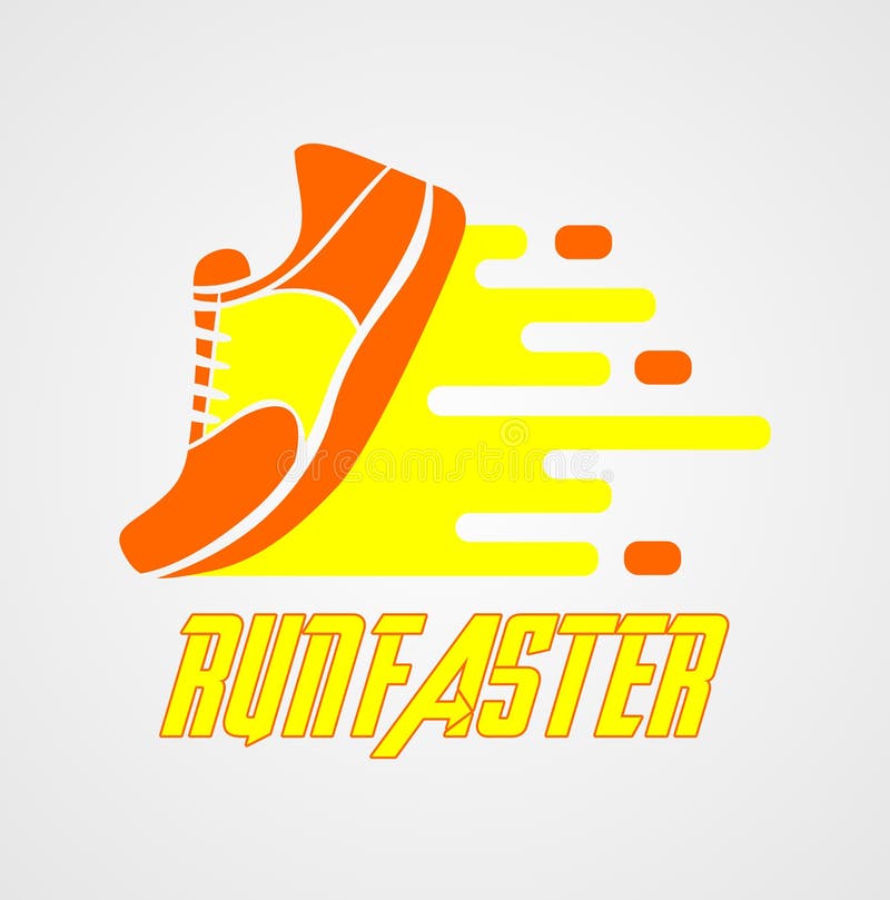 Le Logo Plus Rapide Couru, Chausse Logo Collection Illustration de ...