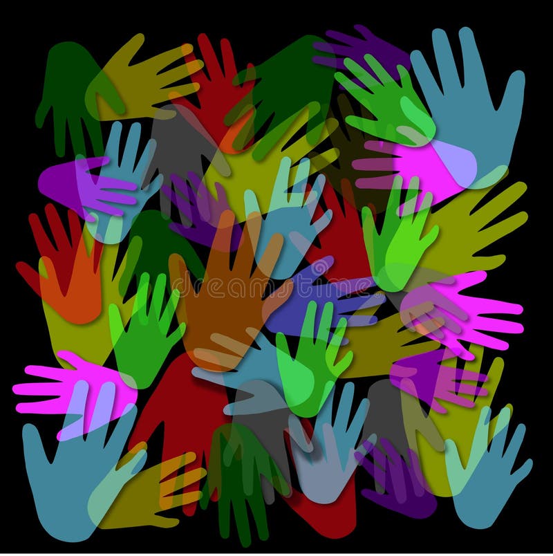 Mani colorate immagine stock. Immagine di solidarietà - 32105275