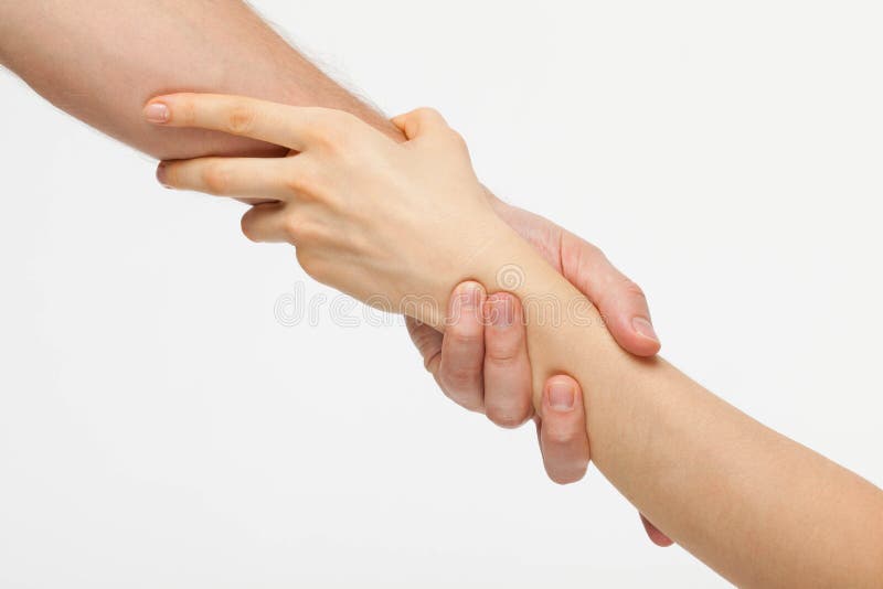 Le Mani Unite Della Donna E Dell'uomo Fotografia Stock - Immagine di ...