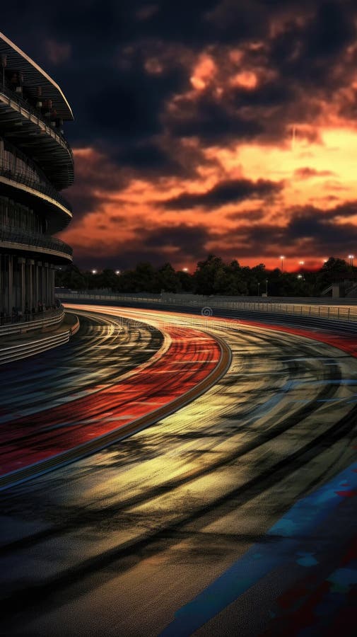 Le Mans car racing track stock illustration. Illustration of empty ...