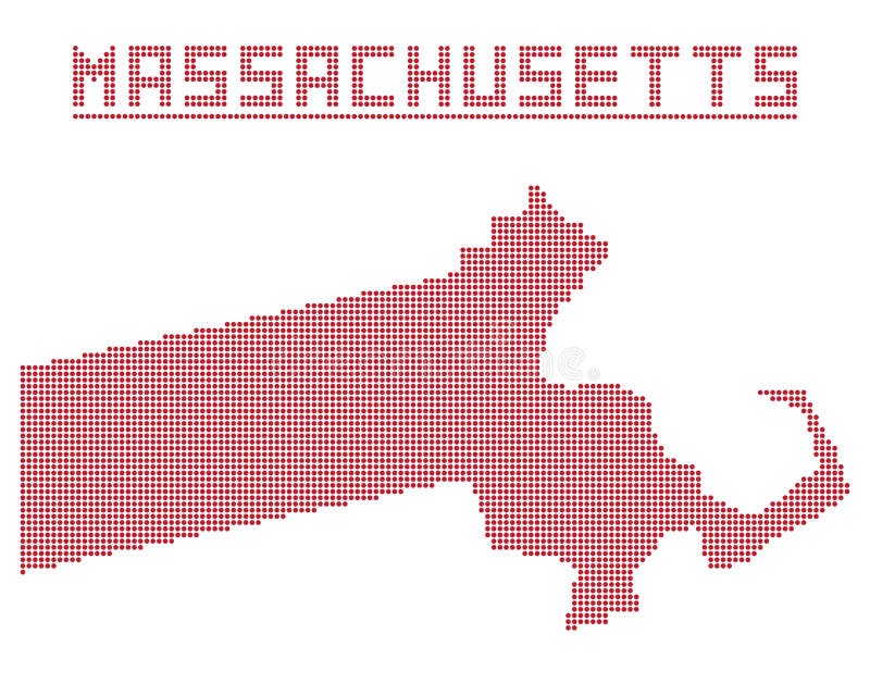 Le Massachusetts Dot Map illustration stock. Illustration du isolement ...