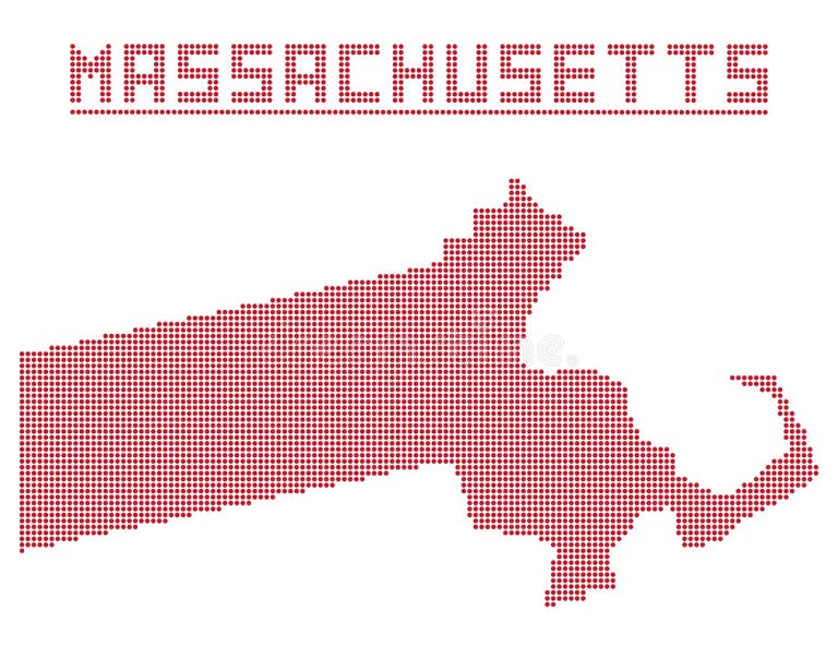 Le Massachusetts Dot Map illustration stock. Illustration du isolement ...