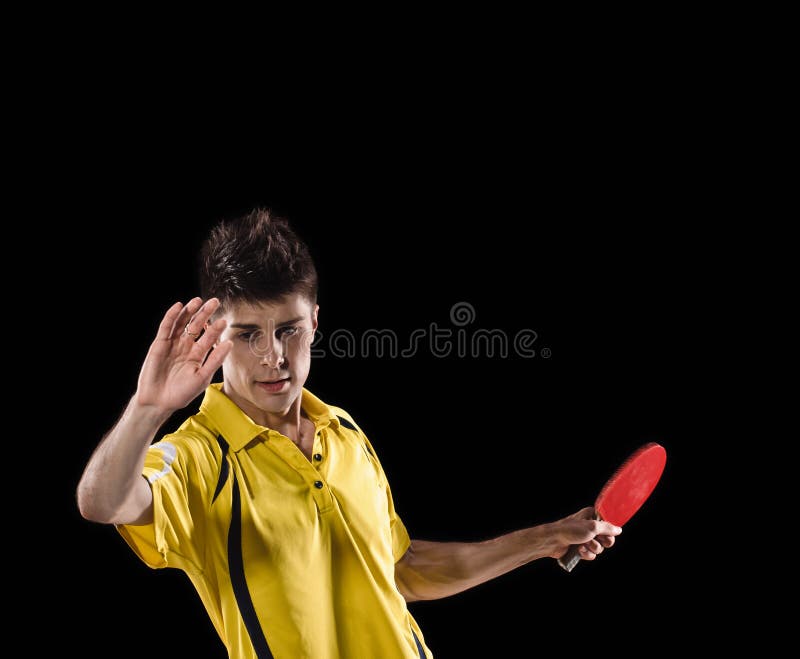 Joueur beau de ping-pong photo stock. Image du joueur - 89236284