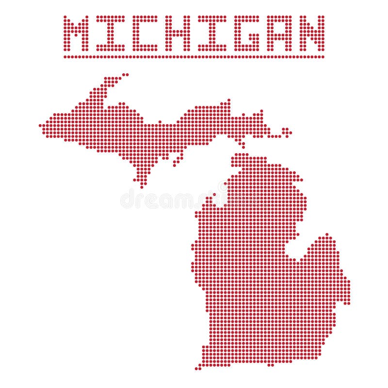 Le Michigan Dot Map illustration stock. Illustration du carte - 85438567