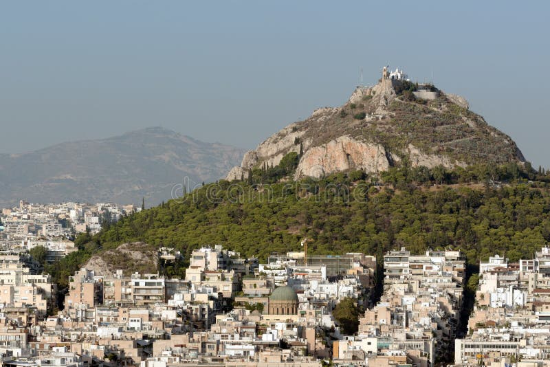 Le mont Lycabette image stock. Image du cityscape, horizontal - 39963857