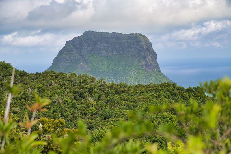 Le Morne Mountain, Aerial View from Mauritius Hill Stock Image - Image ...
