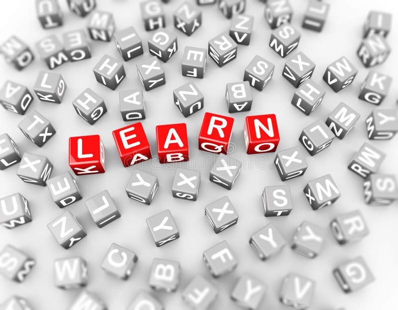 Le Mot De Cubes En Blocs Des Alphabets 3d Apprennent Illustration Stock ...