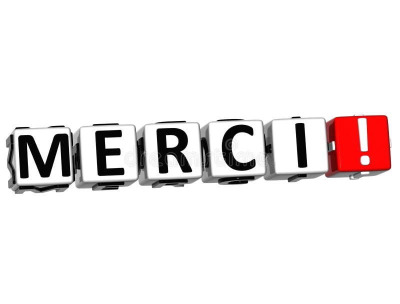 Mercis De Word Merci Dans La Typographie Française Marquant Avec Des ...
