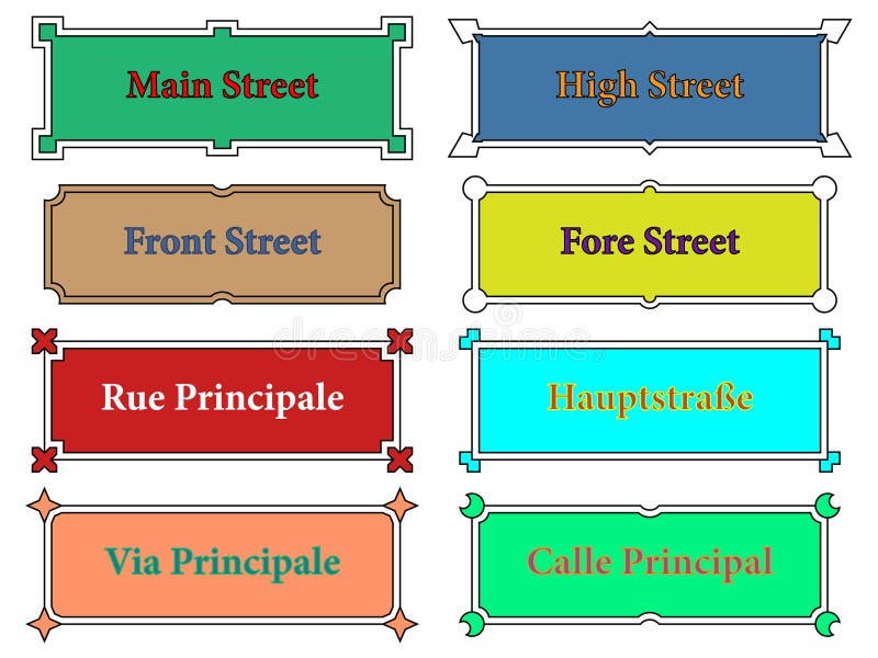 Le nom signe la rue illustration de vecteur. Illustration du neuf ...