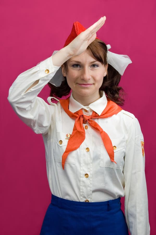 Le Pionnier Sur Un Fond Rose Photo stock - Image du occasionnel ...