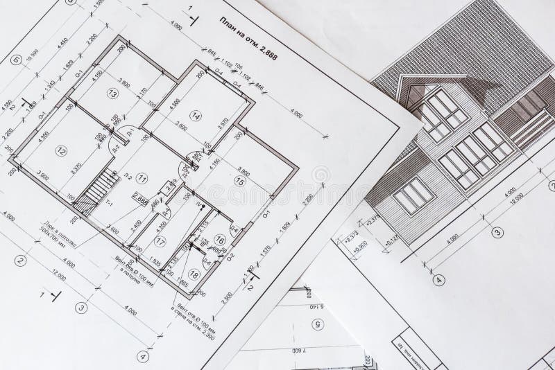 Plan architectural photo stock. Image du traite, traçage - 588376