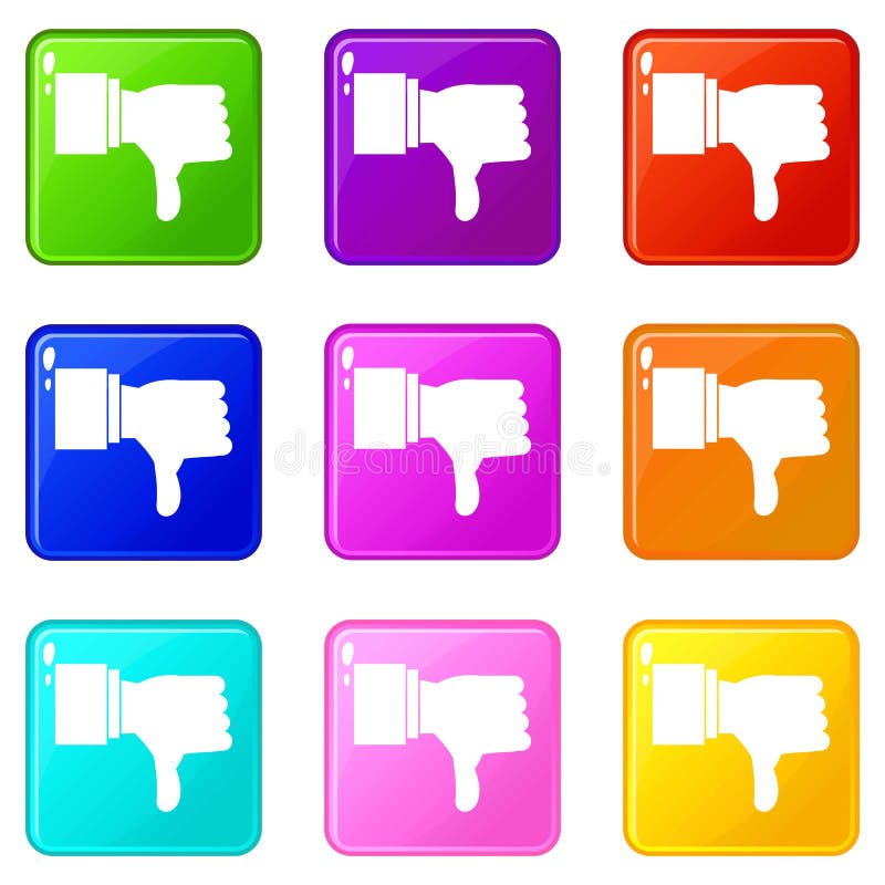 Le Pouce Font Des Gestes Vers Le Bas L'ensemble Des Icônes 9 ...