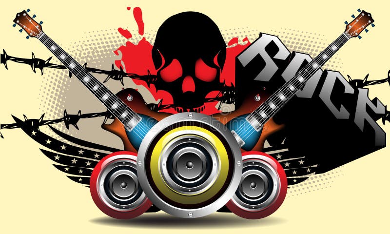 Rock illustration de vecteur. Illustration du bande, exposition - 19349254