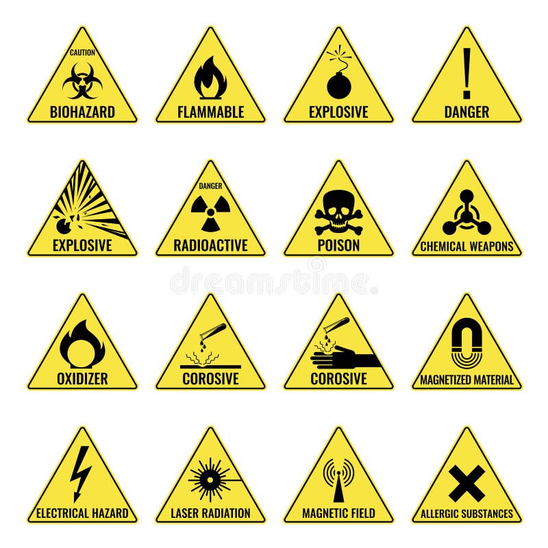 Signe De Avertissement D'attention De Risque Jaune Avec Le Symbole De ...