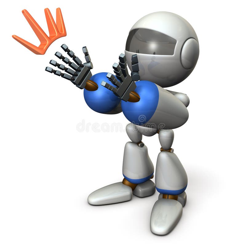 Le Robot Applaudit Et Des Compliments Il Semble Comme Lui Séduit ...