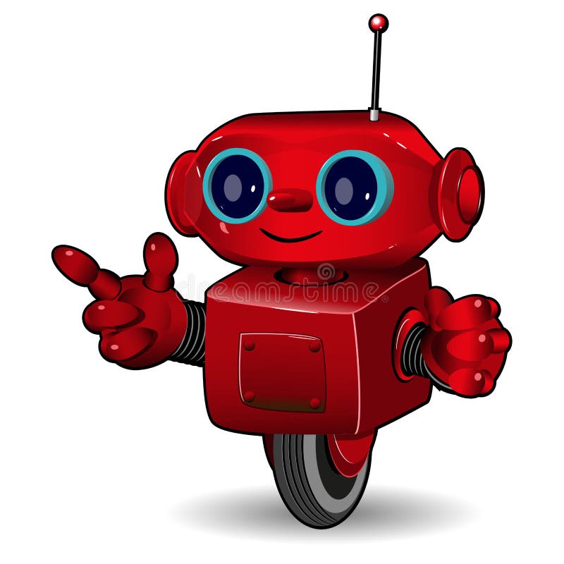 Le robot rouge sur la roue illustration de vecteur. Illustration du ...