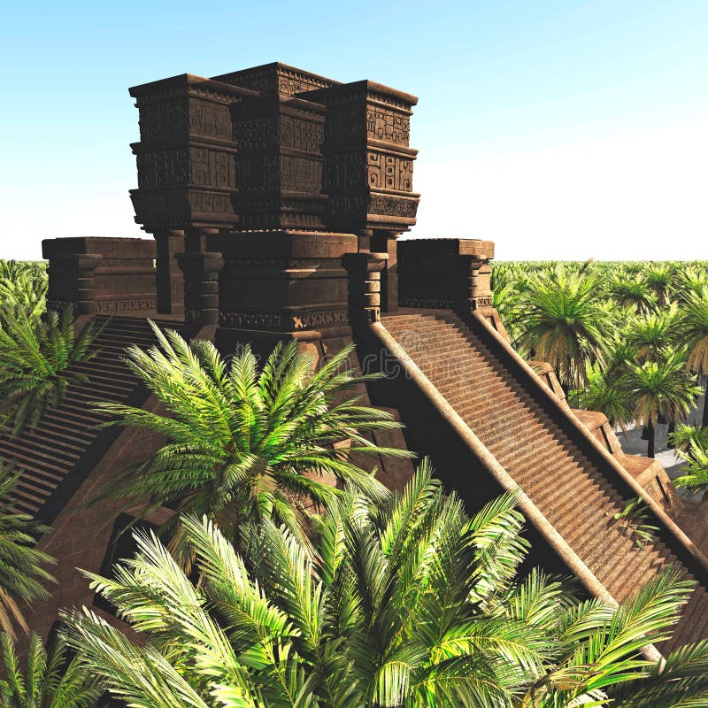 Le Scale Della Rappresentazione Maya Del Tempio 3d Immagine Stock ...