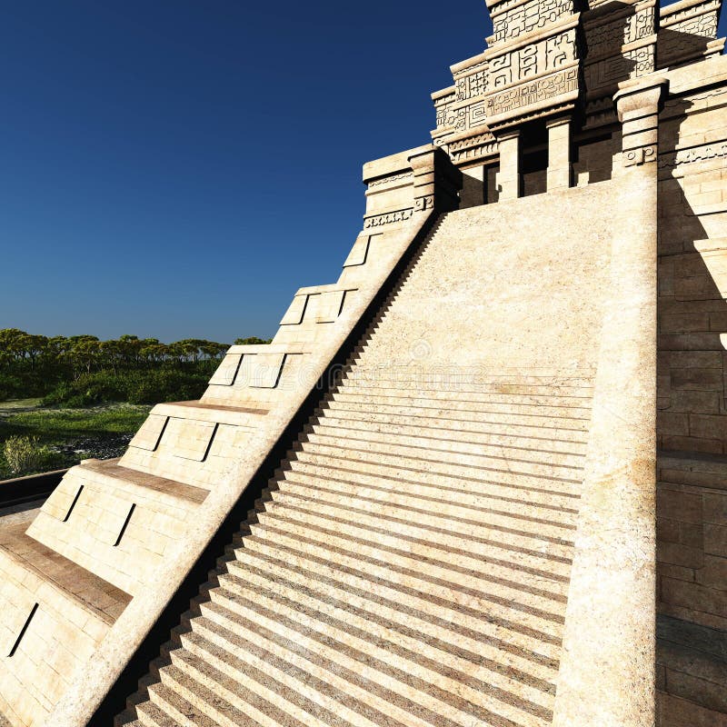 Le Scale Della Rappresentazione Maya Del Tempio 3d Immagine Stock ...