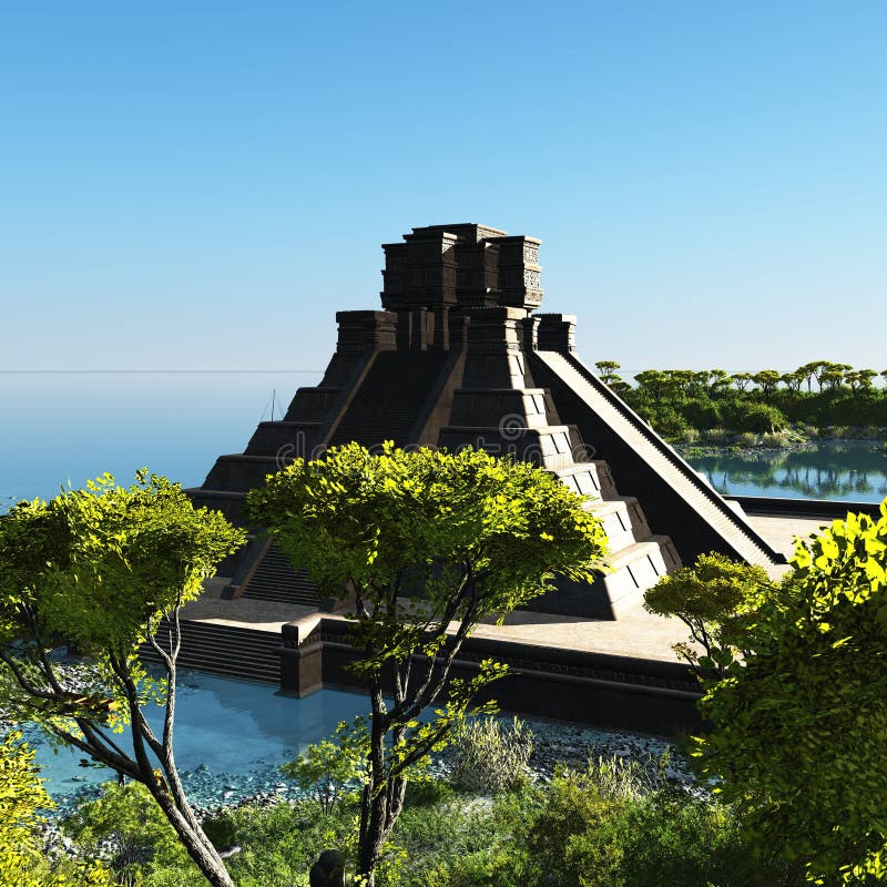 Le Scale Della Rappresentazione Maya Del Tempio 3d Illustrazione di ...