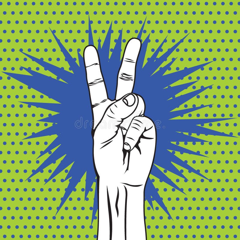 Le Signe De Victoire Geste De Main Illustration Stock Illustration