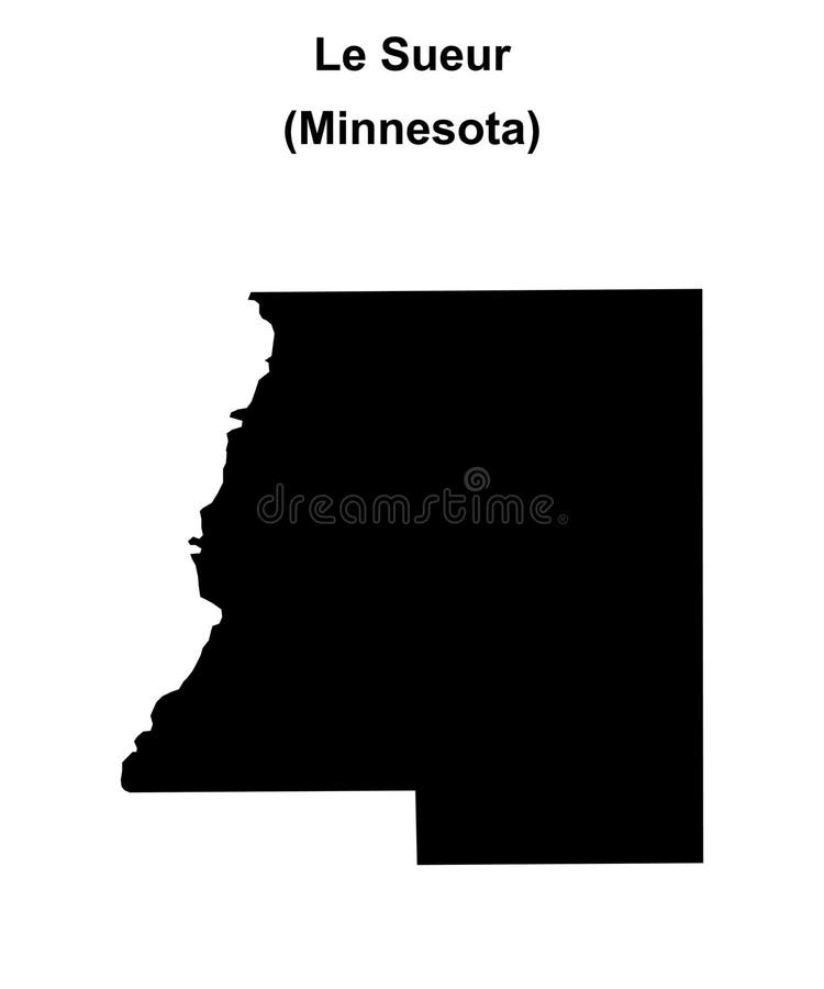 Le Sueur outline map stock vector. Illustration of silhouette - 361611080
