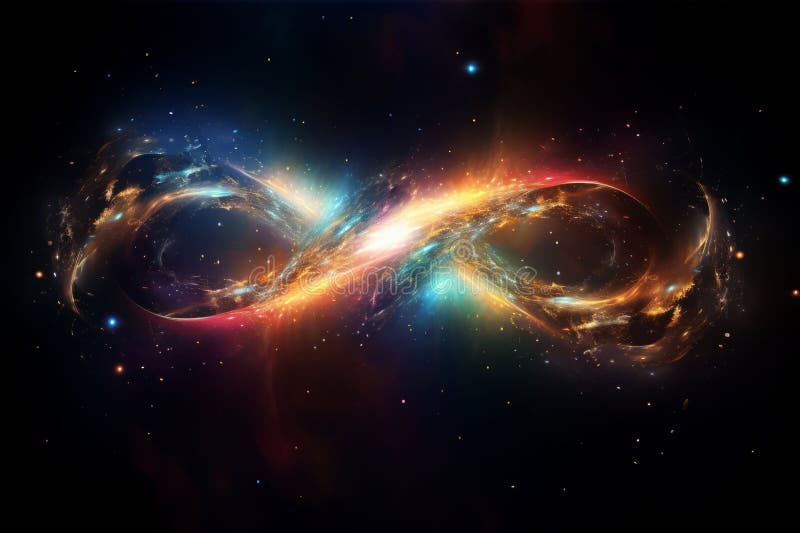 Le Symbole Infinity S'affiche Sur Un Fond Noir Illustration Stock ...