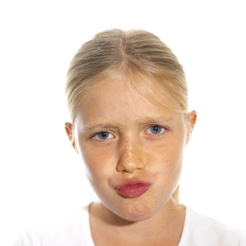 Le Visage De La Fille Expressive Photo stock - Image du visage, fâché ...
