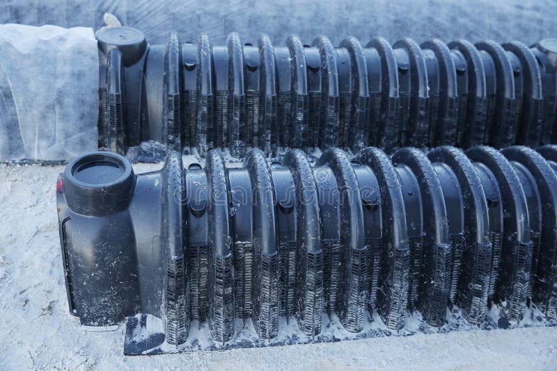 Leaching Chamber or Sewerage Septic Field Leaching Under Construction ...