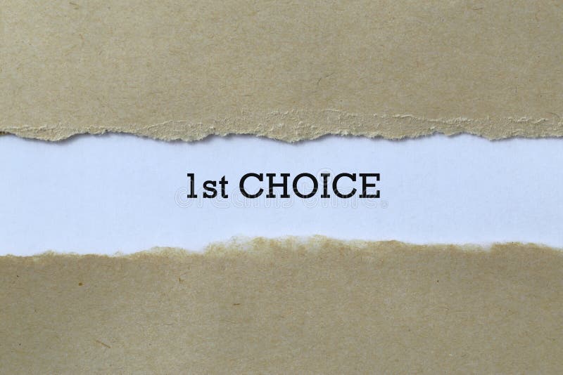 1st choice on paper stock image. Image of isolated, fair - 206211781