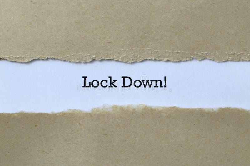 Lock down on paper stock photo. Image of isolation, handwritten - 206980246