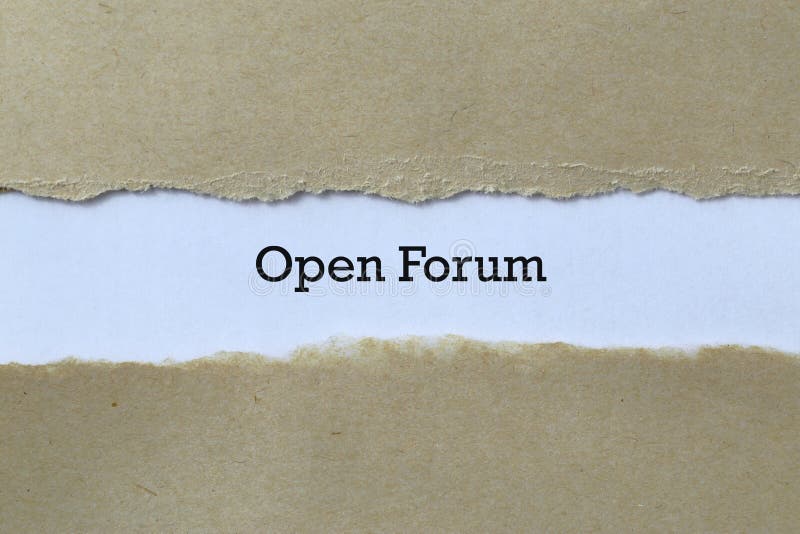 Open forum on paper stock image. Image of background - 207239093