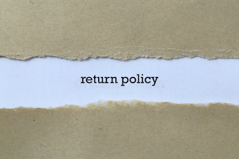 RETURN POLICY Text on a Notepad with Pen, Business Concept Stock Photo ...