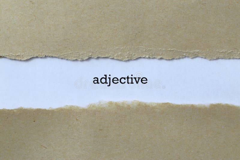 Adjective on white paper stock image. Image of feeling - 258366285