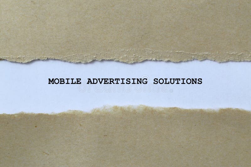 Mobile Advertising Solutions on White Paper Stock Photo - Image of ...