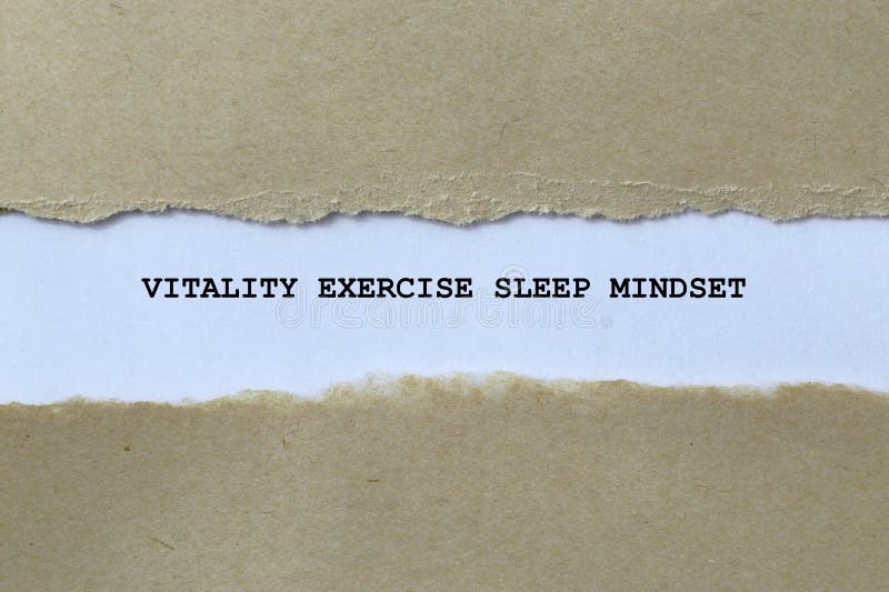 Vitality Exercise Sleep Mindset on White Paper Stock Image - Image of ...